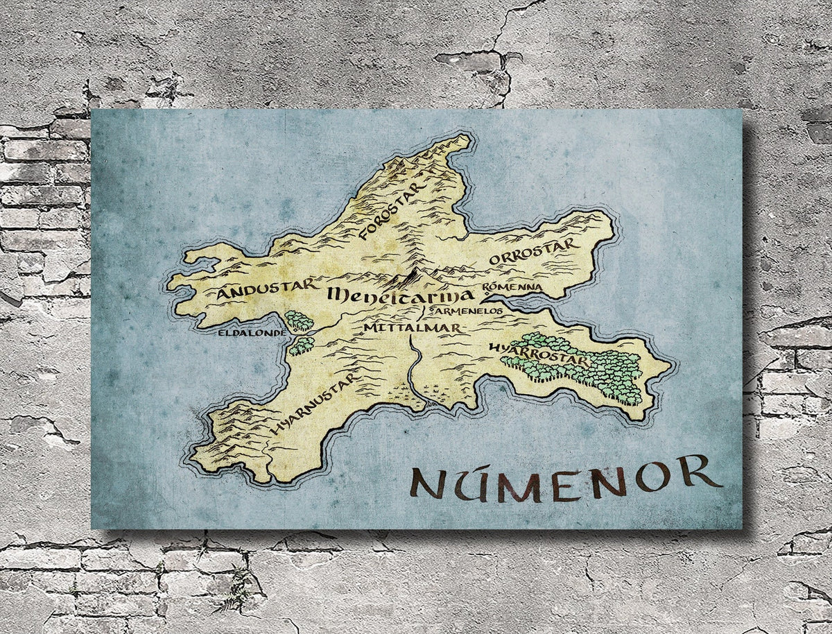 Númenor Map from The Silmarillion - The Lord of The Rings Fantasy Post ...