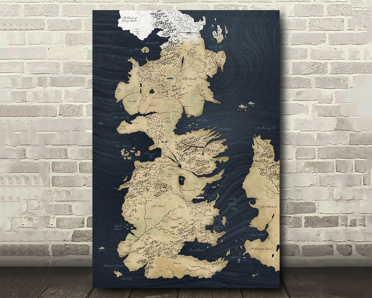 Game of Thrones Westeros Map - Television Fantasy Home Decor in Poster ...