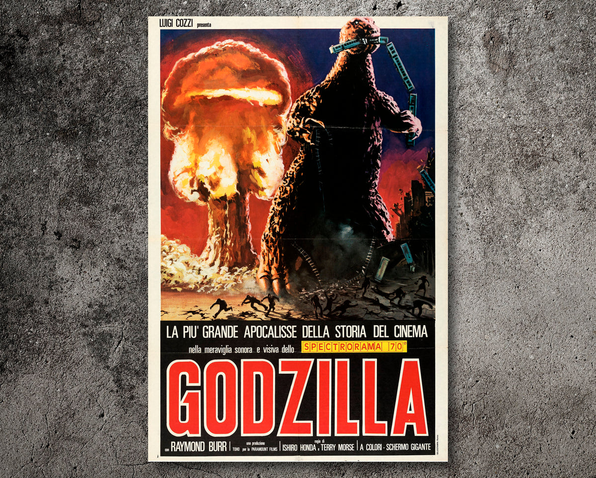 Godzilla Vintage 1977 Italian Poster Reprint - Monster Movie Home Deco ...