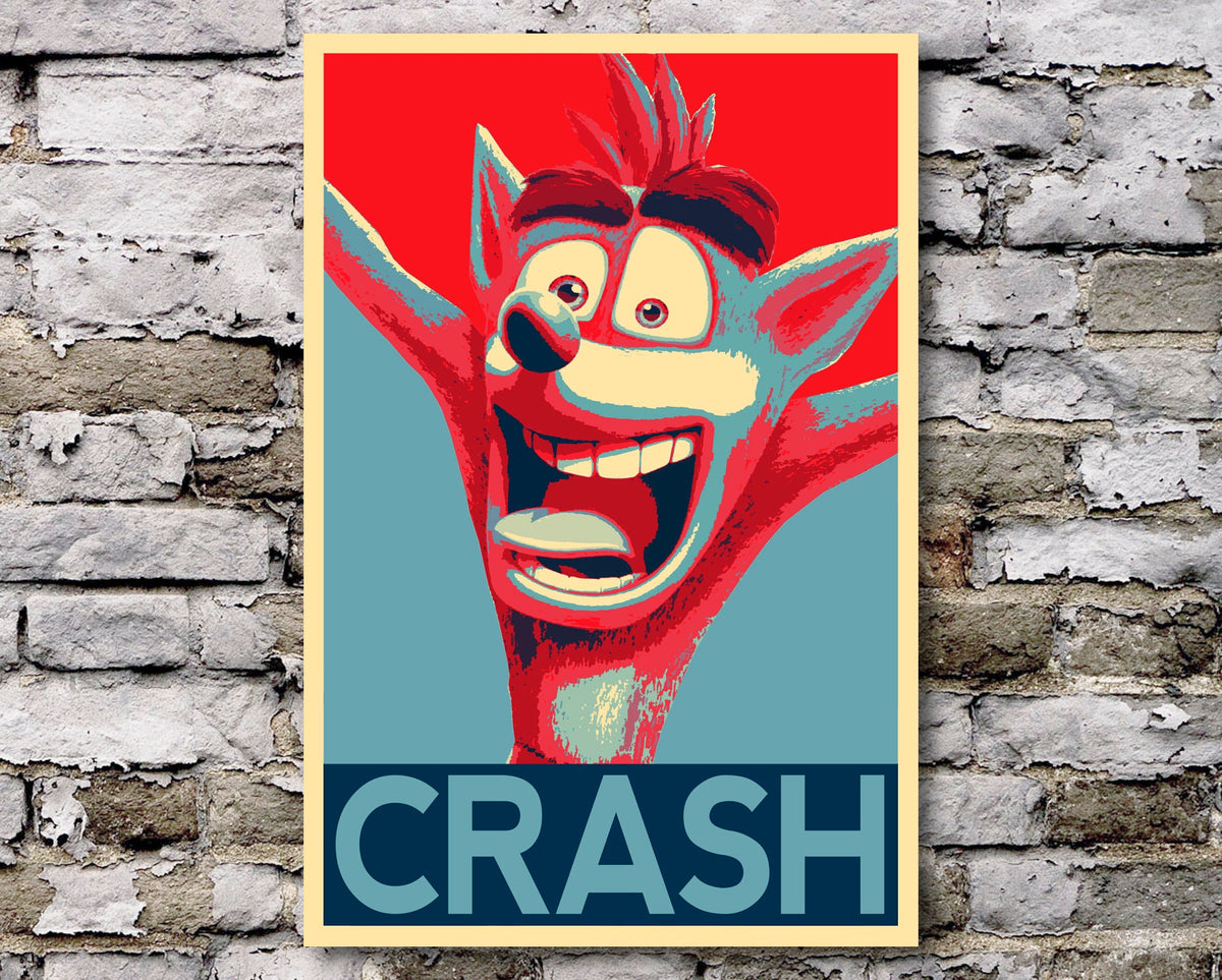 Crash Bandicoot Pop Art Illustration - Video Game Home Decor in Poster ...