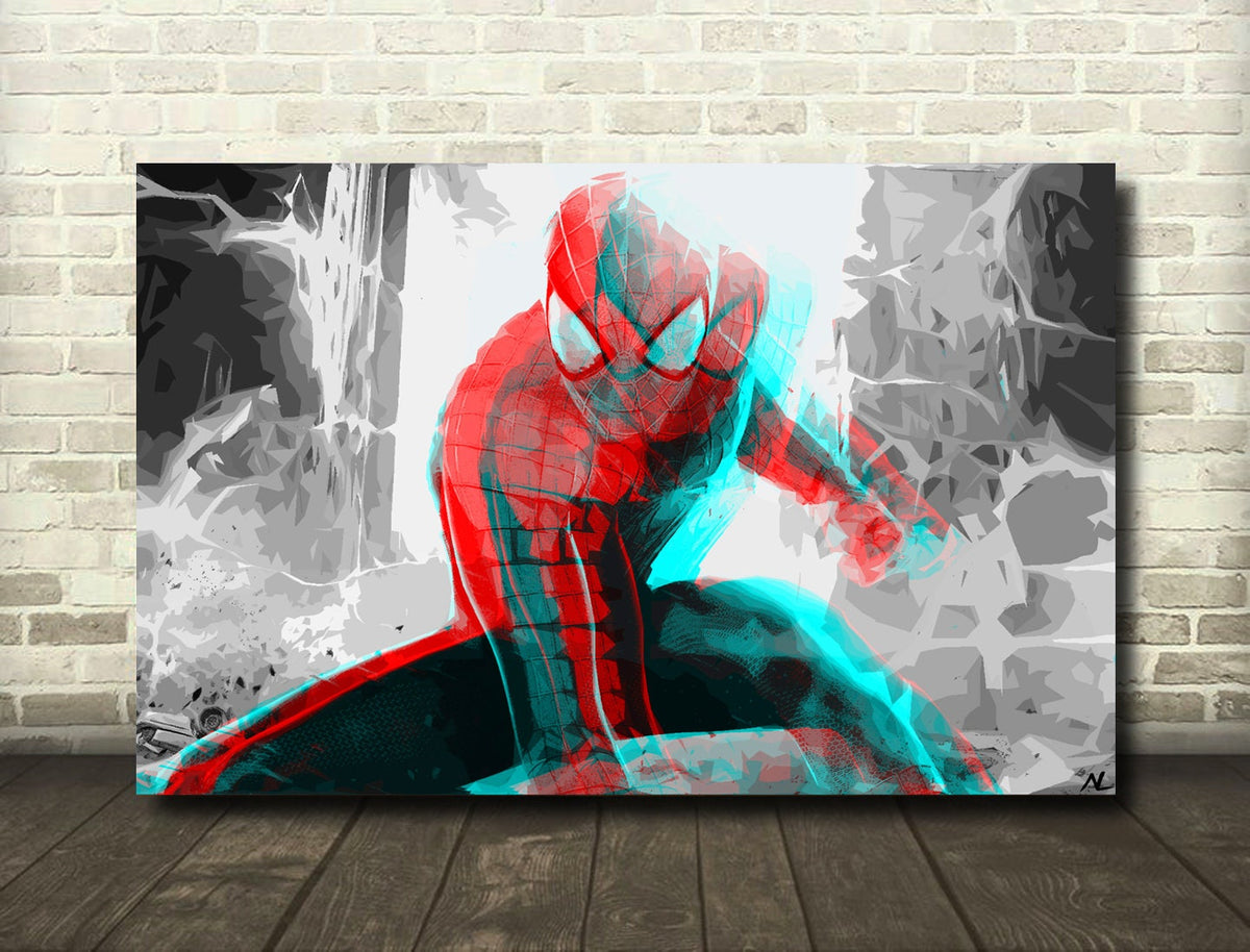 Retro 3D Spider-Man Pop Art Illustration - Marvel Avengers Superhero H ...
