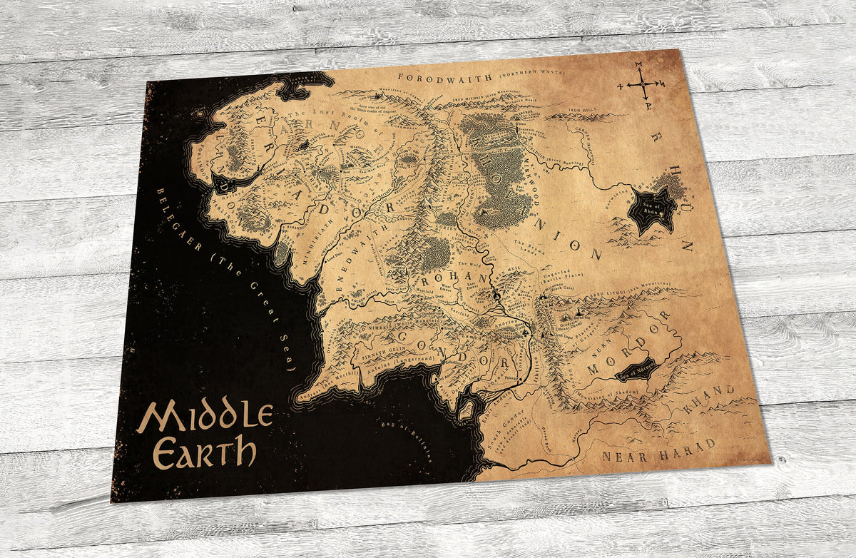 Lord of the Rings Middle Earth Map Area Rug, LOTR Decorative Carpet Ru ...